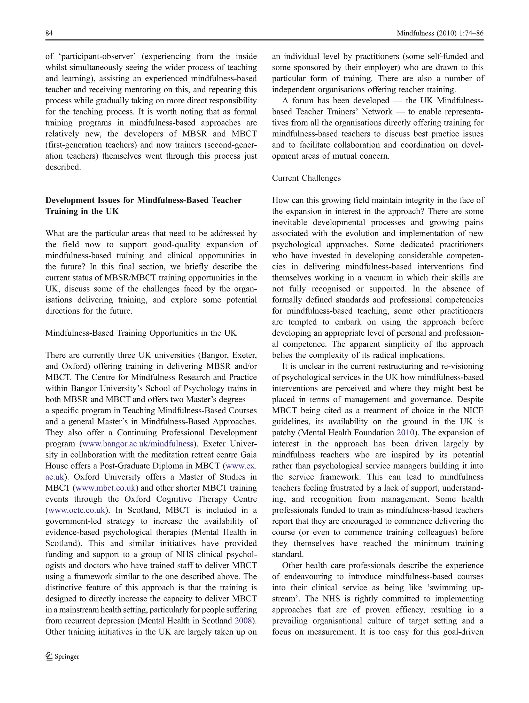 10 mindfulness training | PDF