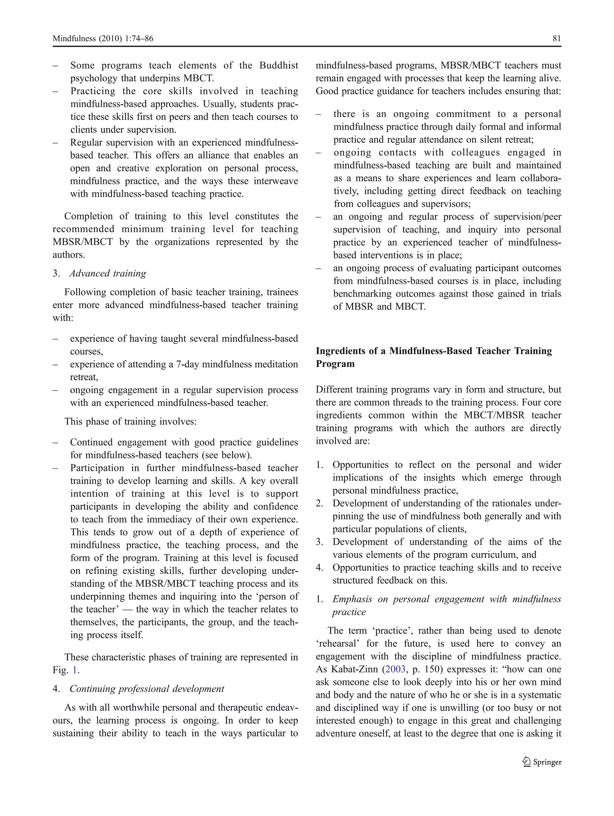 10 mindfulness training | PDF