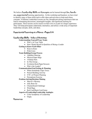 10minuteleadershiplessons | PDF