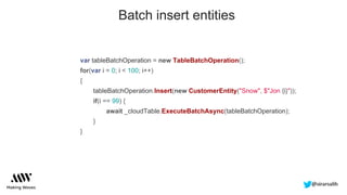 Azure Table Storage: The Good, the Bad, the Ugly (10 min. lightning talk) | PPTX