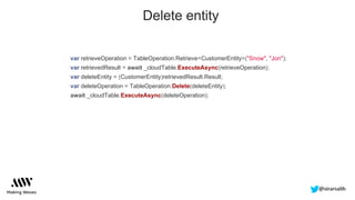 Azure Table Storage: The Good, the Bad, the Ugly (10 min. lightning talk) | PPTX