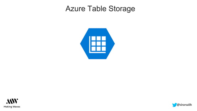 Azure Table Storage: The Good, the Bad, the Ugly (10 min. lightning talk) | PPT