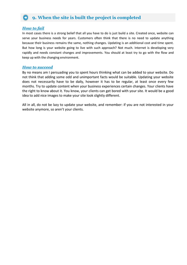 Top 10 Reasons Why Web Projects Fail | PDF