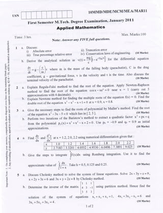 10 mmd11 applied mathematics - jan 2011 | PDF