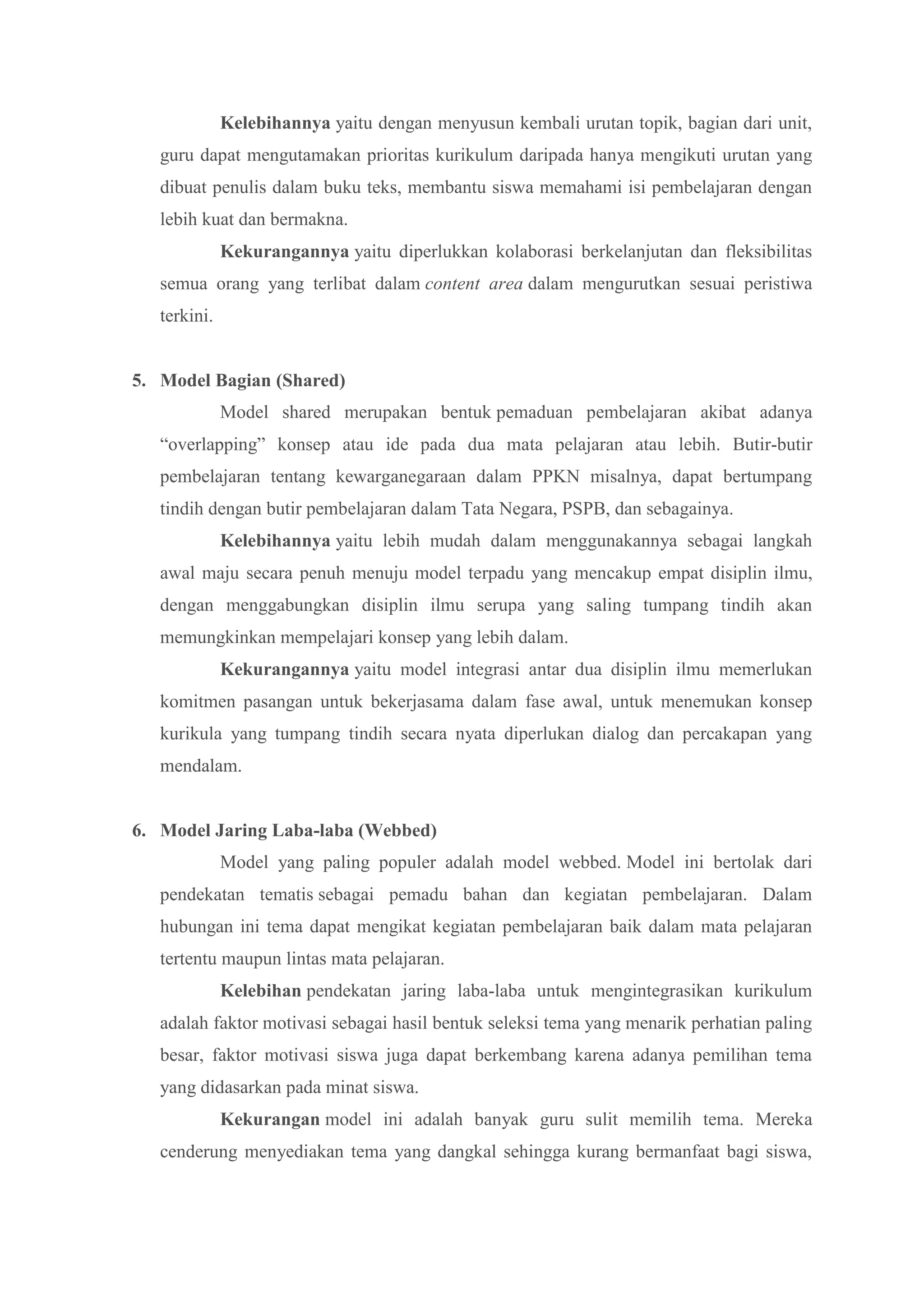 10 model pembelajaran sains terpadu | DOCX