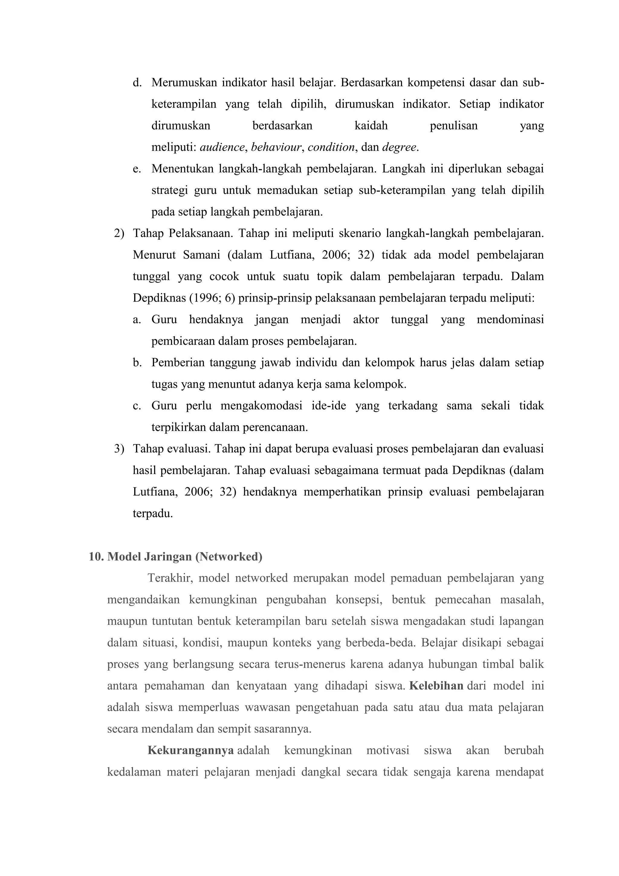 10 model pembelajaran sains terpadu | DOCX