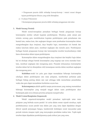 10 model pembelajaran sains terpadu | DOCX