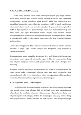 10 model pembelajaran terpadu | DOCX