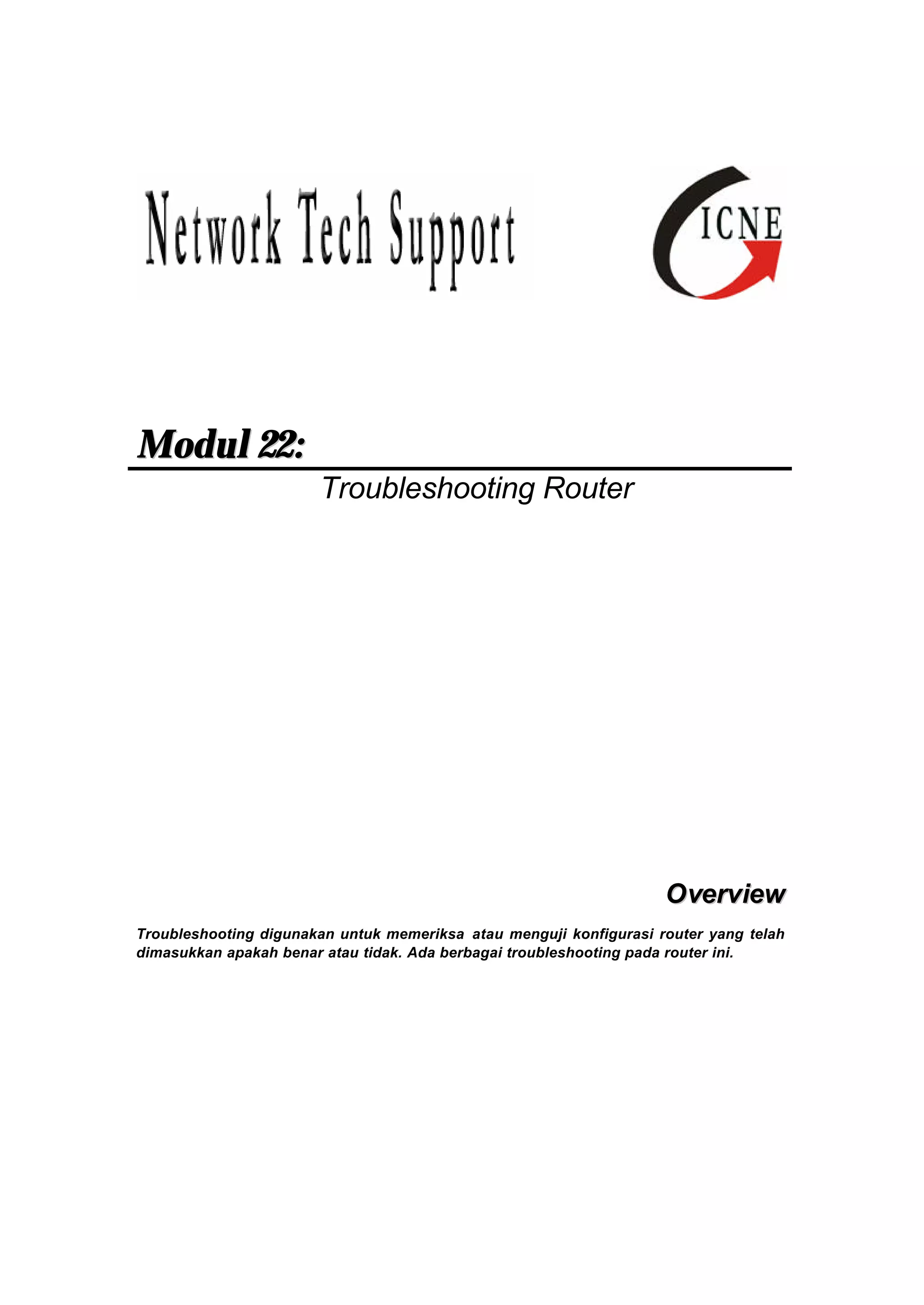 10module 22 troubleshooting-router | PDF