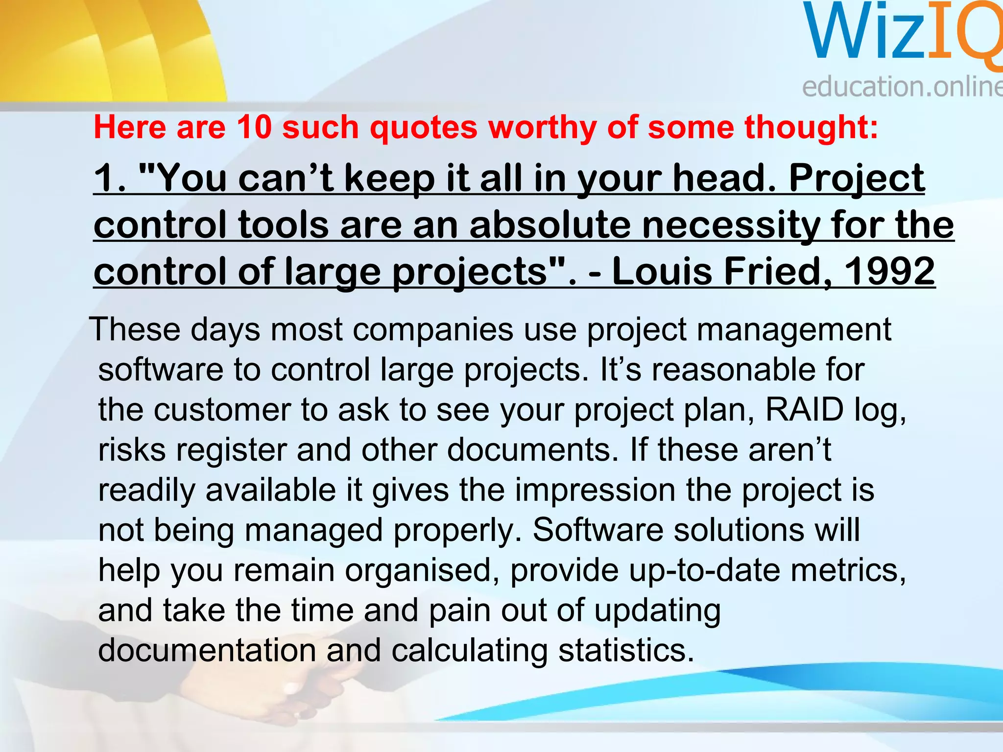 10 more quotes that make you a better project manager | PPT | Career ...