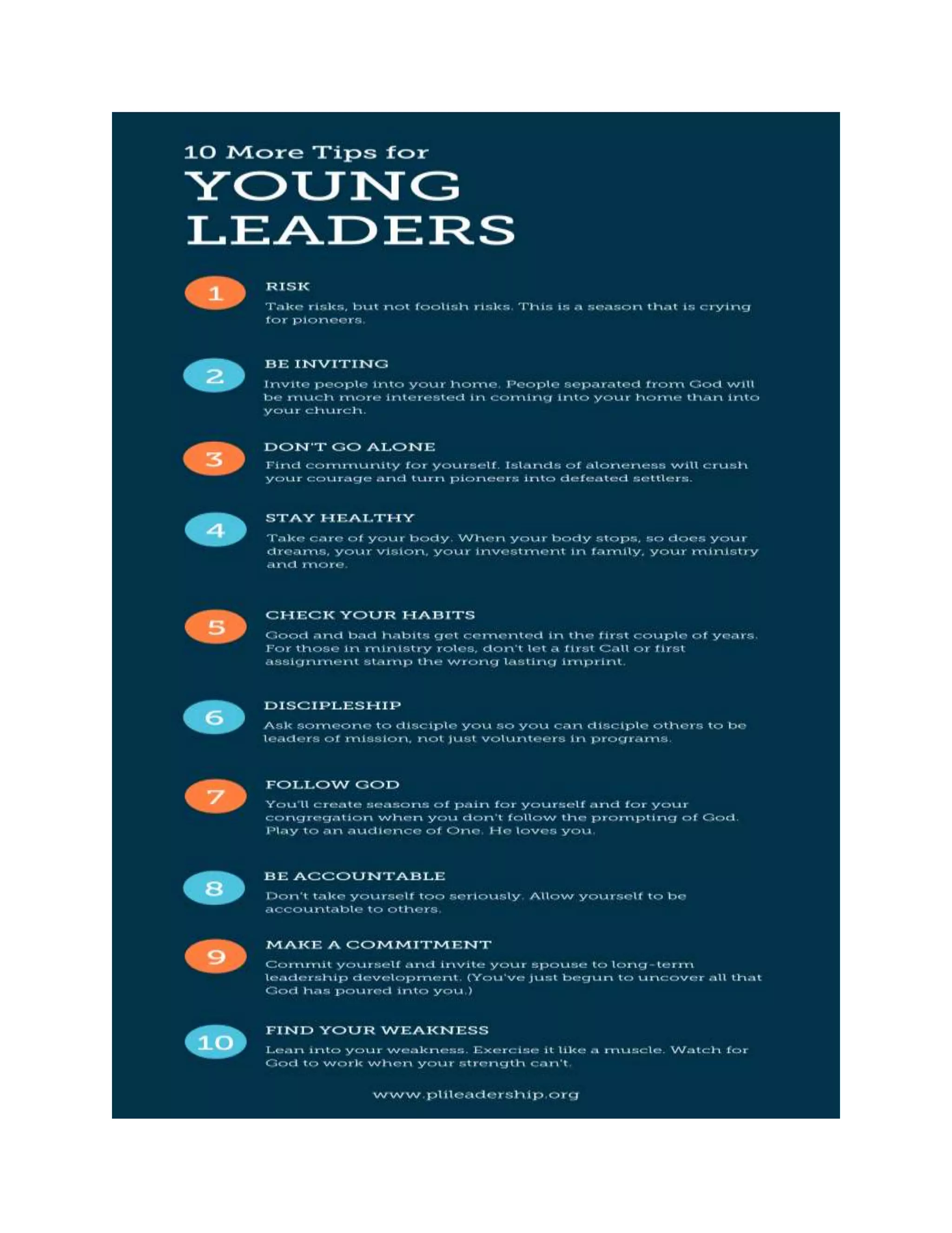 10 More Tips for Young Leaders | DOCX