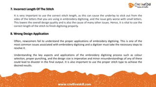 Embroidery Digitizing Guide: Top 10 Mistakes Beginners Must Avoid | PPTX