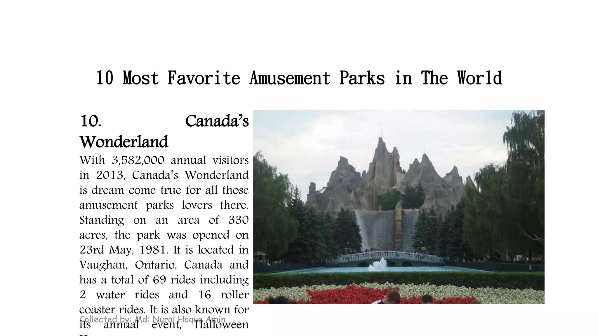 10 most favorite amusement parks in the world | PPT