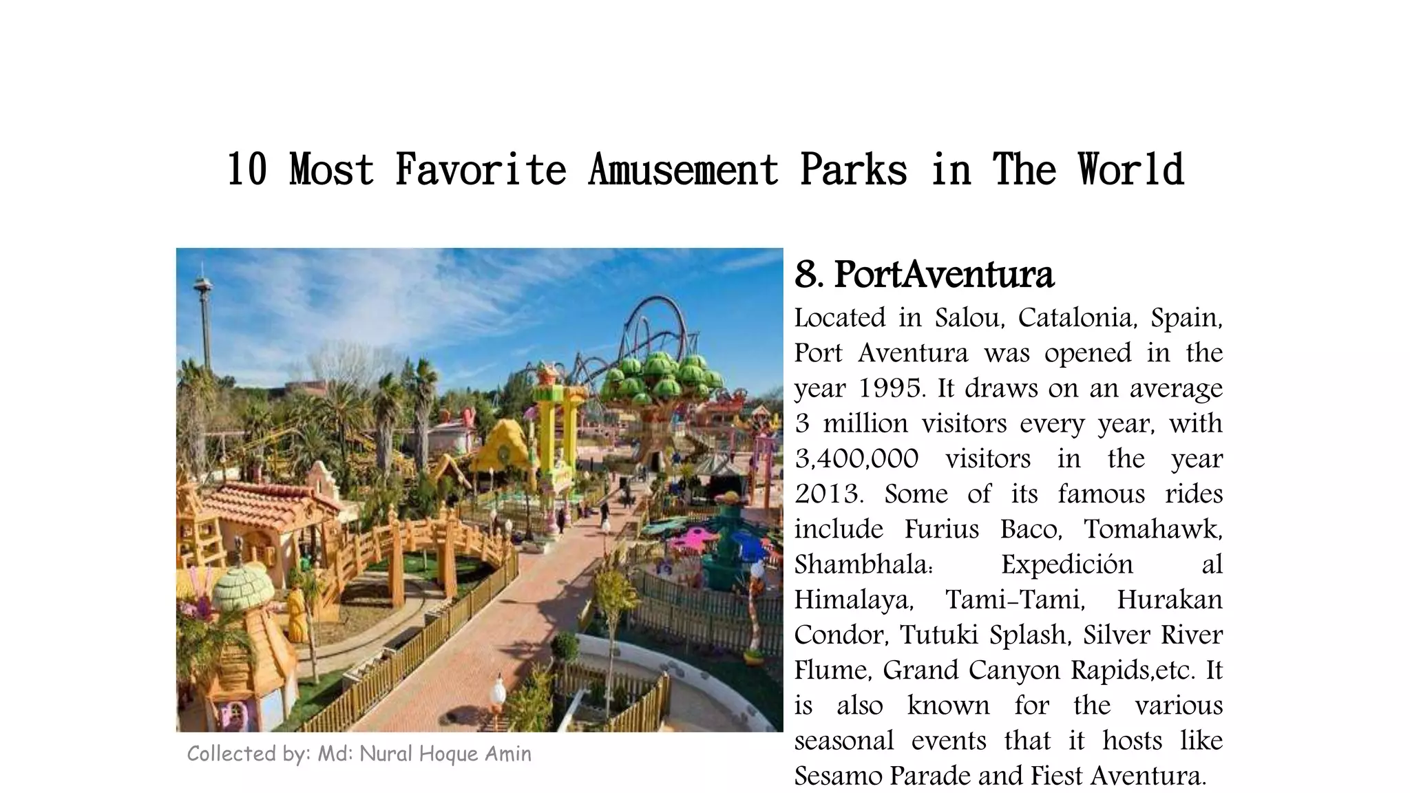 10 most favorite amusement parks in the world | PPT