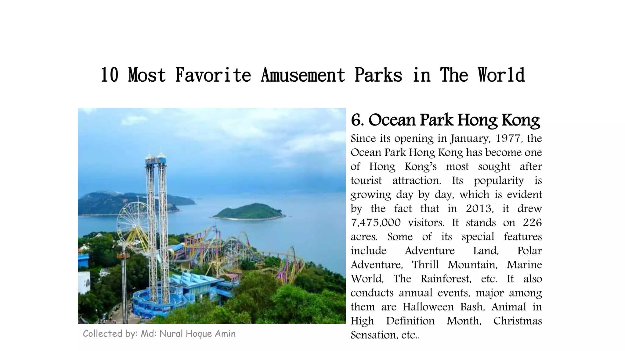10 most favorite amusement parks in the world | PPT