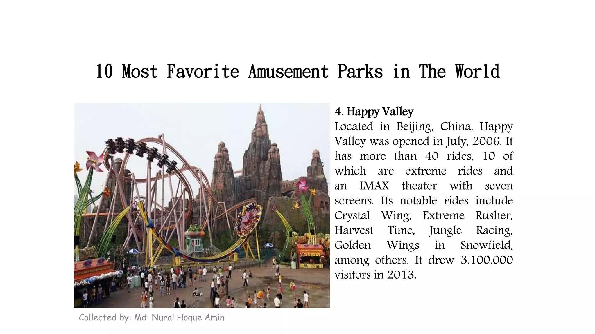 10 most favorite amusement parks in the world | PPT