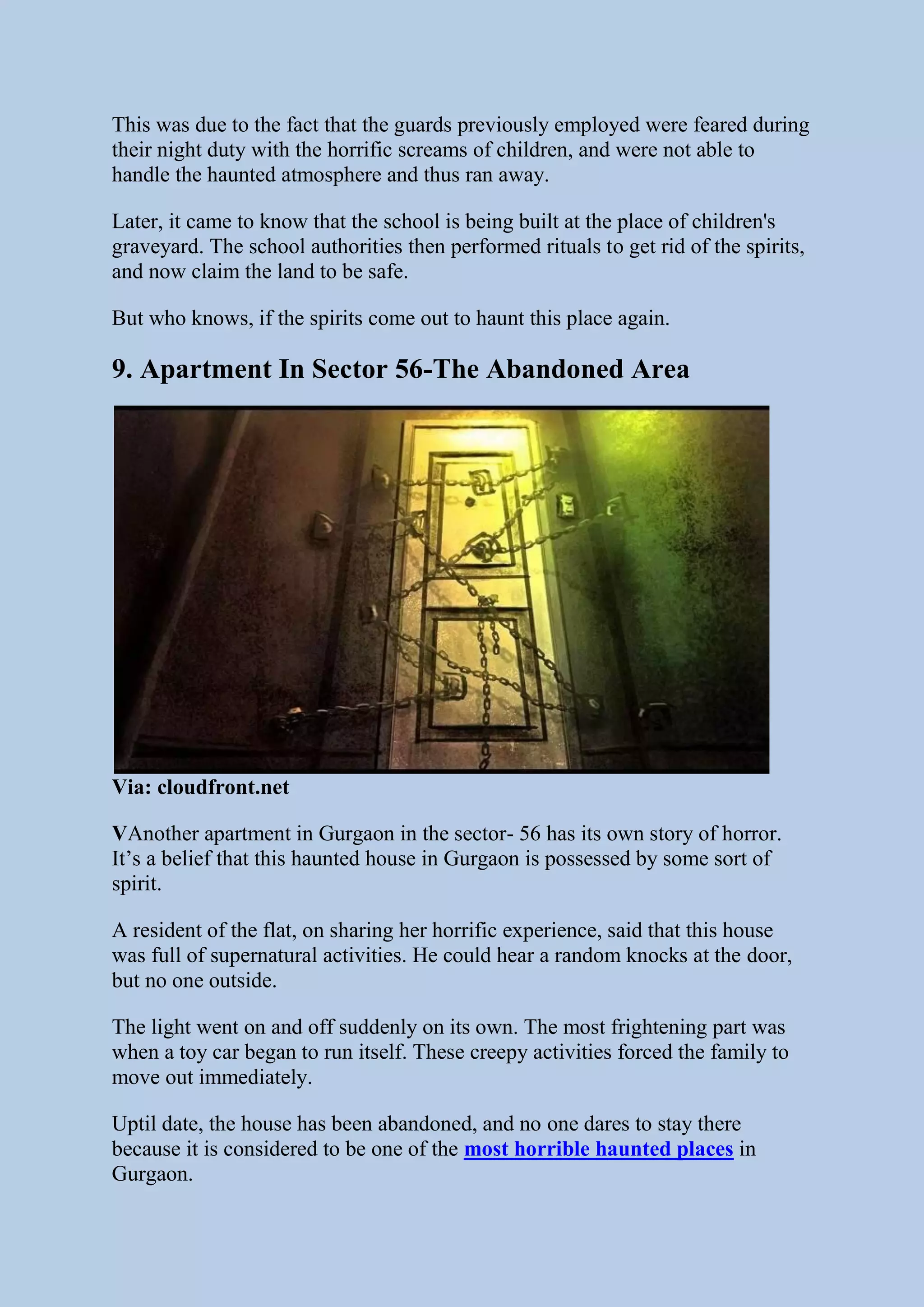 10 most haunted places in gurgaon that will horrify you for sure | PDF