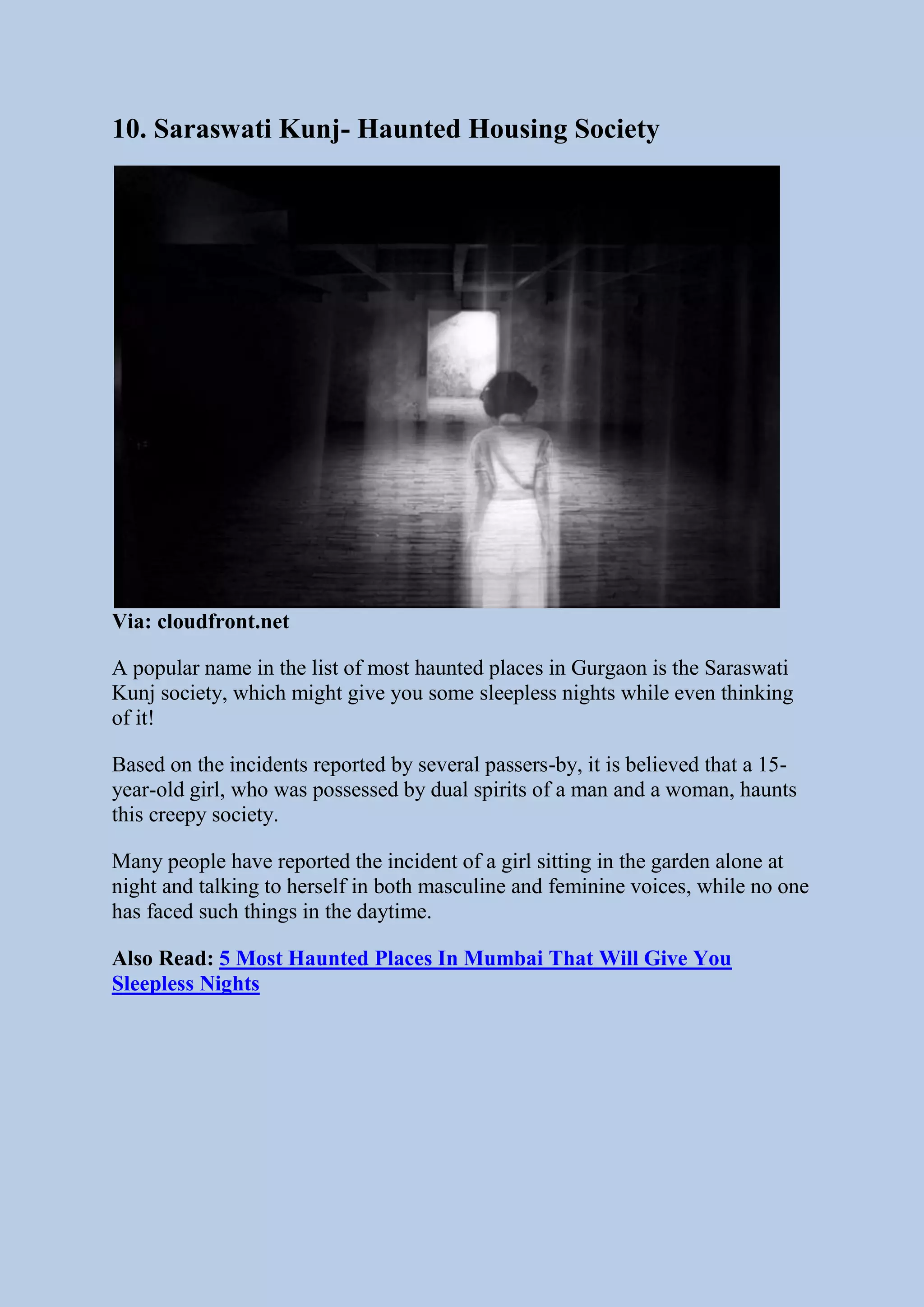 10 most haunted places in gurgaon that will horrify you for sure | PDF