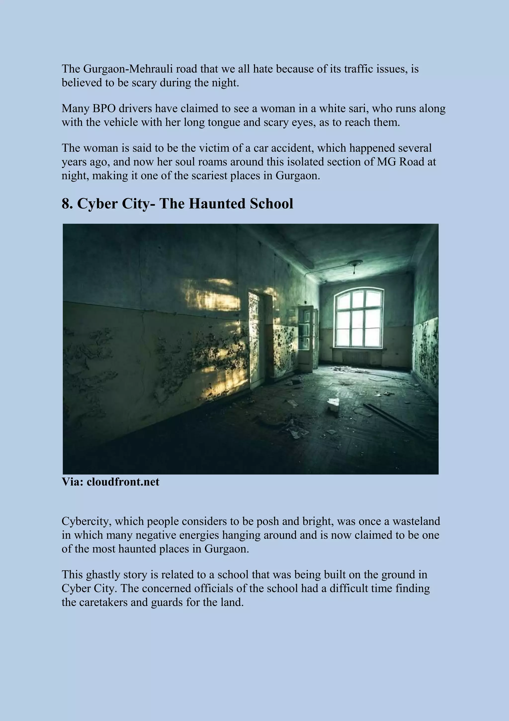 10 most haunted places in gurgaon that will horrify you for sure | PDF