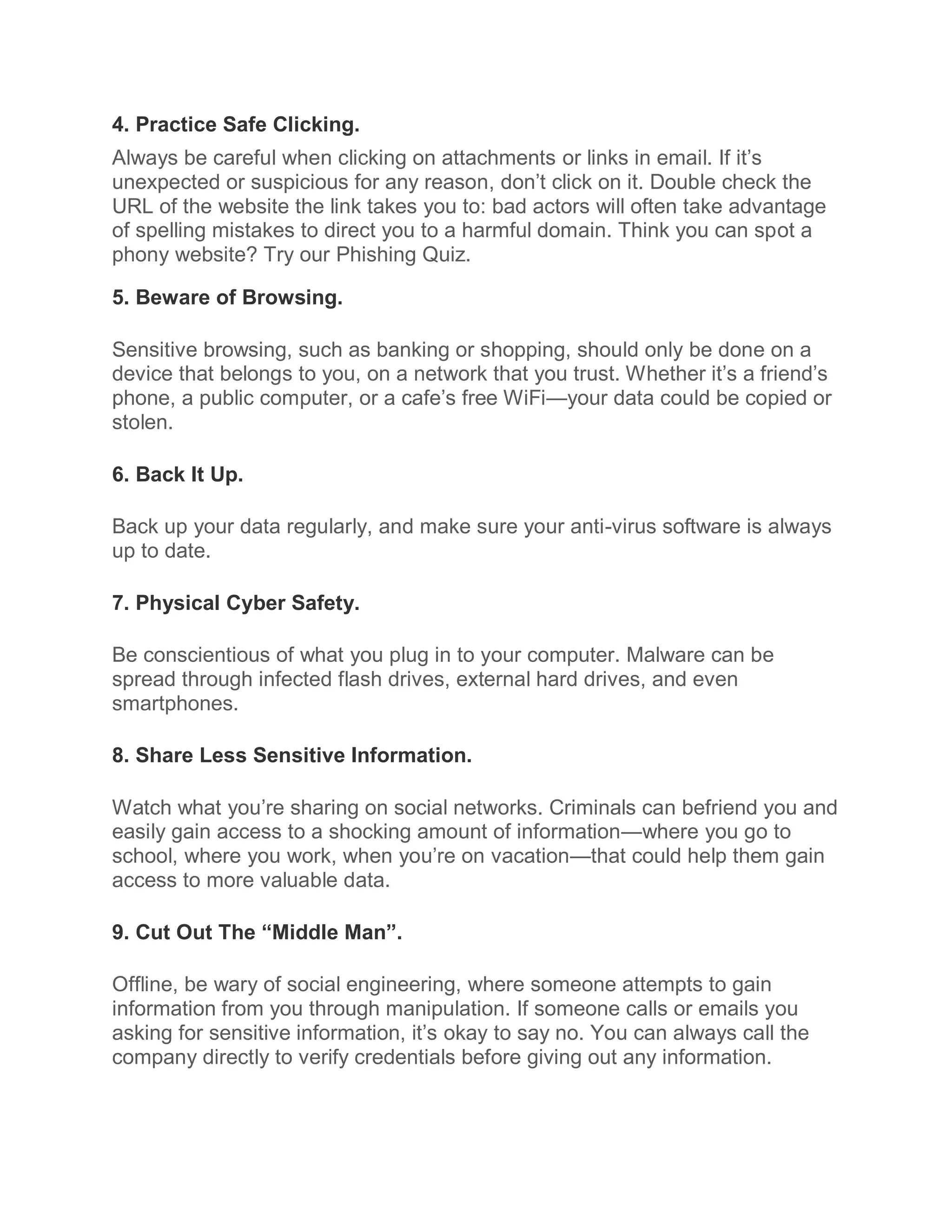 10 most important cyber security tips for your users | PDF