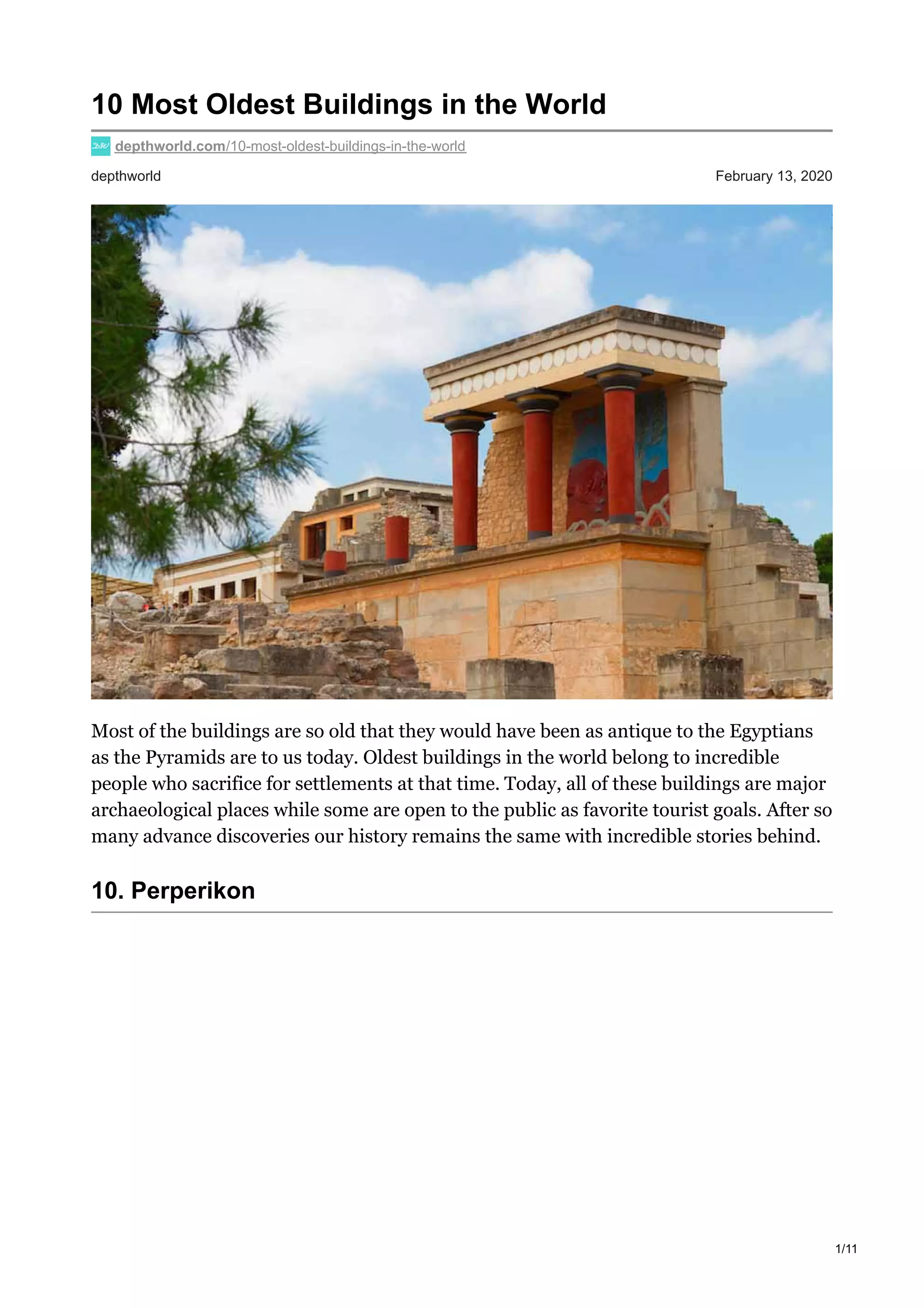 10 most oldest buildings in the world | PDF