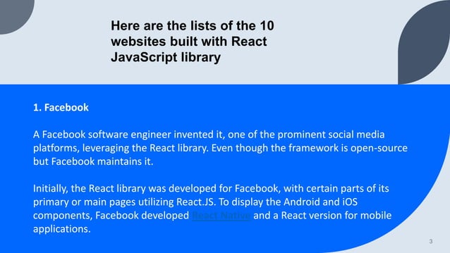 10 Most Popular Websites Built Using Reactjs Library Ppt