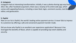 10 Most Popular Websites Built Using ReactJS Library | PPT