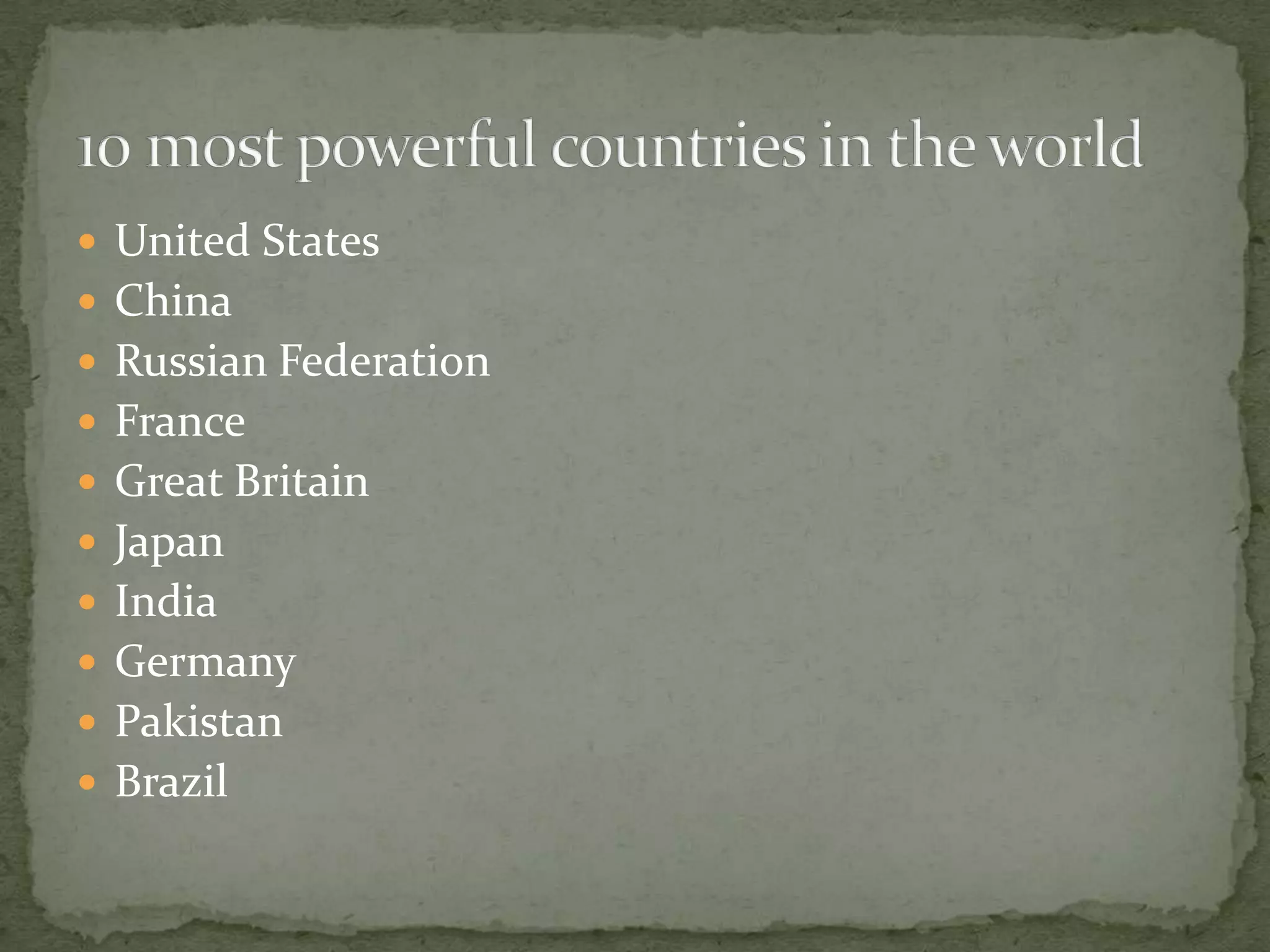 10 most powerful countries in the world | PPTX