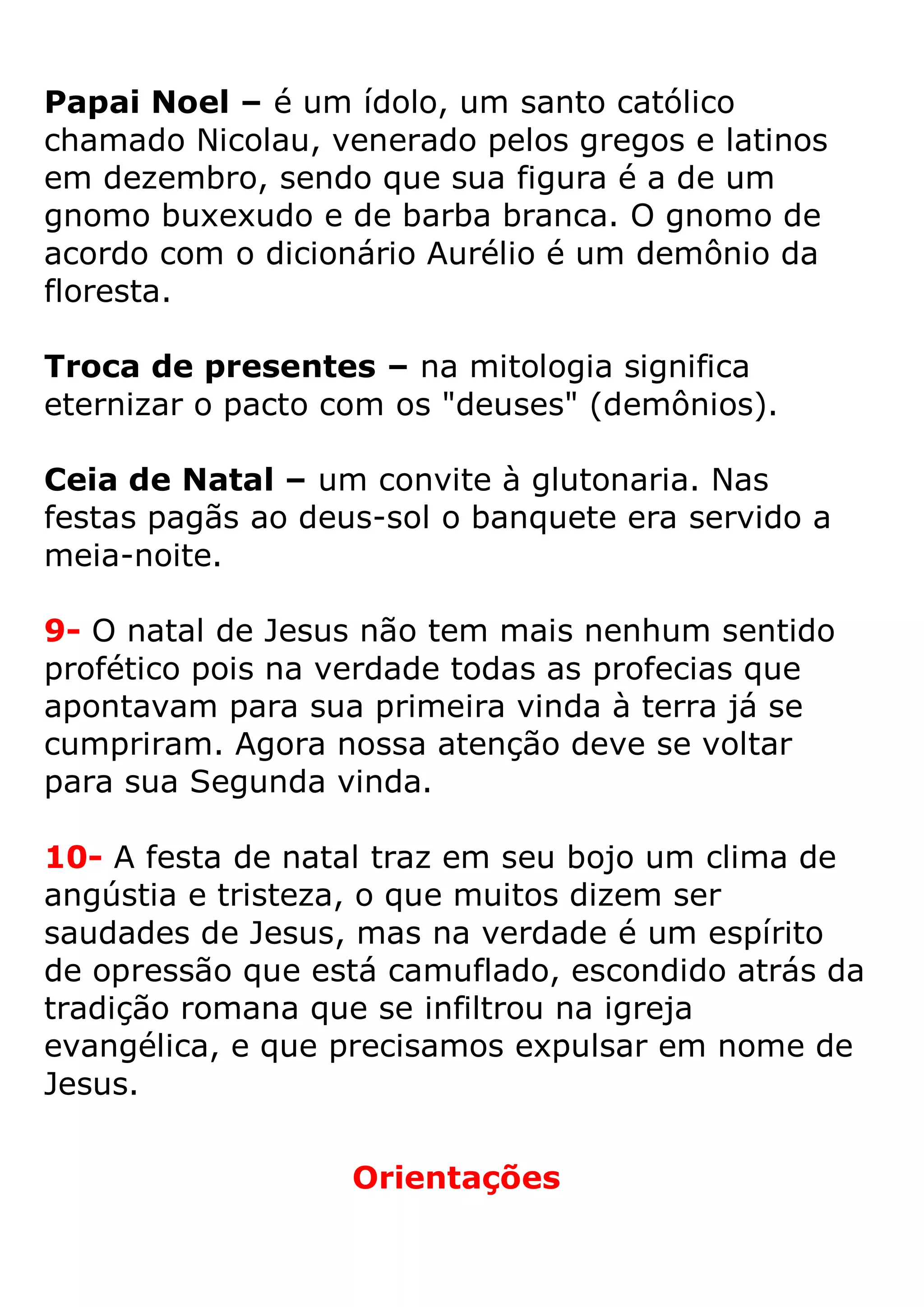 10 motivos para não celebrar a festa Natalina | PDF