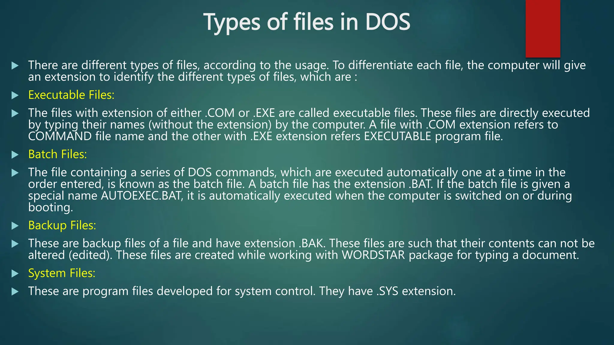 10 Ms Dos And Its Commandspptx Related To Pptx Operating Systems