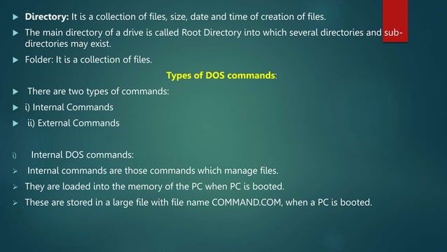 10 MS DOS and Its Commands.pptx .related to | PPTX | Operating Systems | Computer Software and ...