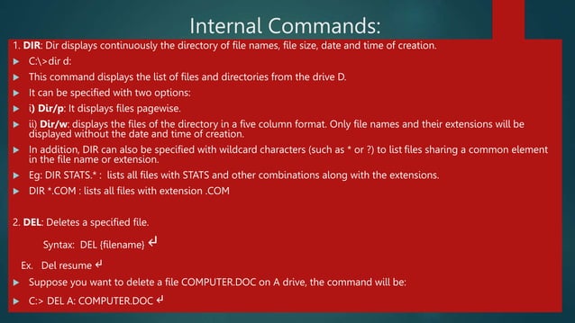 10 MS DOS and Its Commands.pptx .related to | PPTX | Operating Systems | Computer Software and ...