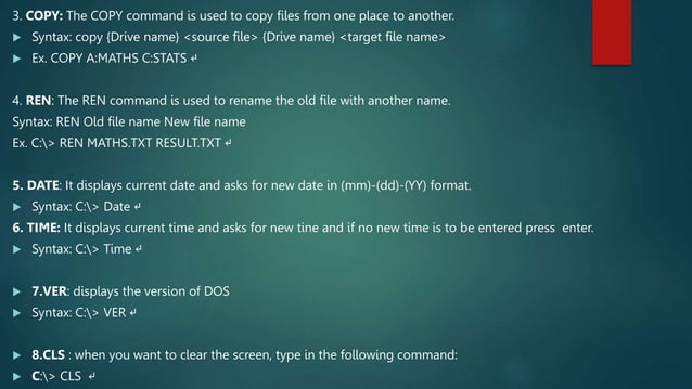 10 MS DOS and Its Commands.pptx .related to | PPTX | Operating Systems | Computer Software and ...