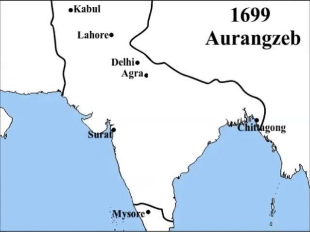 Aurangzeb The Mughal Emperor Map