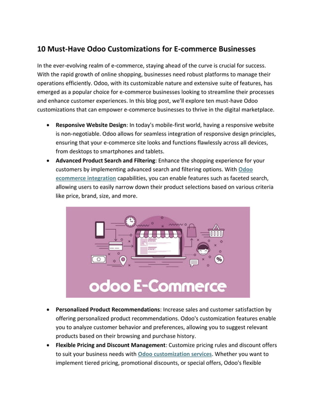 10 Must-Have Odoo Customizations for E-commerce Businesses | PDF