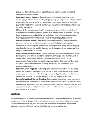 10 Must-Have Odoo Customizations for E-commerce Businesses | PDF