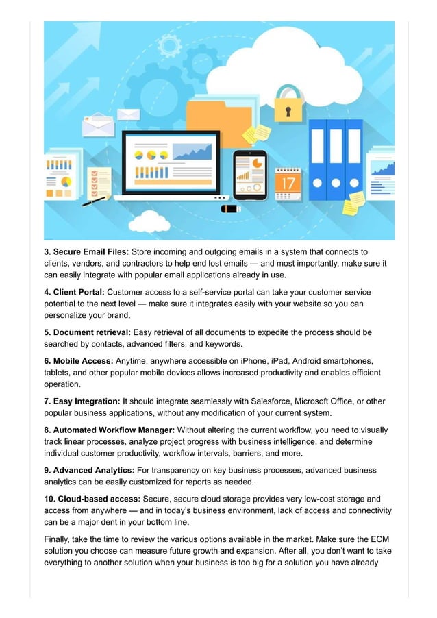 10 “must have” features of ecm | PDF