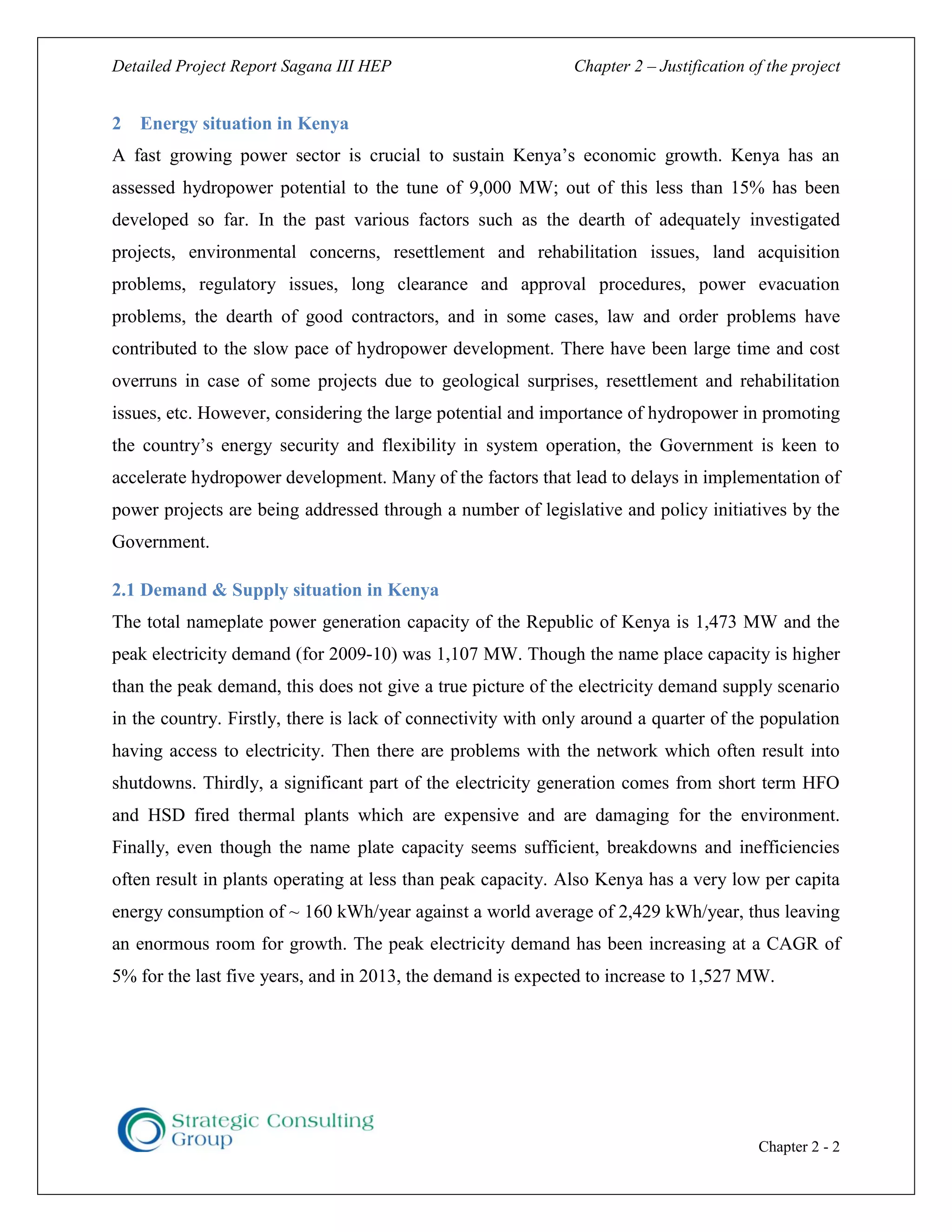 Sample DPR for Hydro Project (10 MW) (2012) | PDF