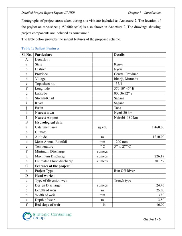 Sample DPR for Hydro Project (10 MW) (2012) | PDF
