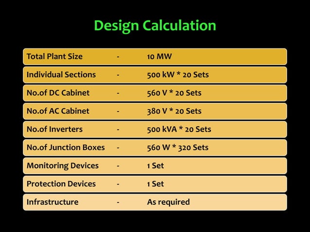 10 MW Solar PV power Plant - CPM & PERT, Design | PPTX | Power and ...