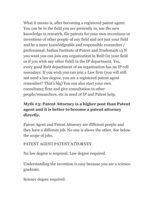 10 myths about patent agent examination | PPT | Legal Services Industry ...