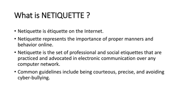 10 netiquette rules.pptx | Internet for Beginners | Internet