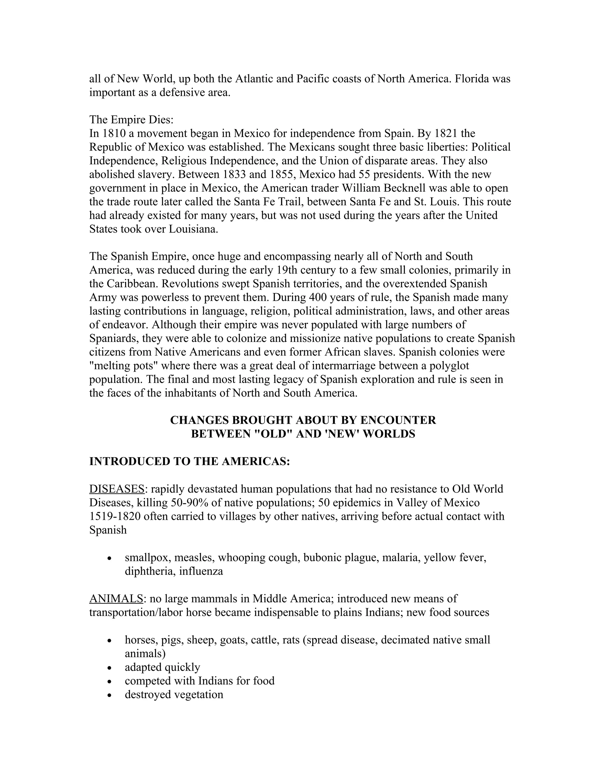10 new world and columbian exchange reading | DOC