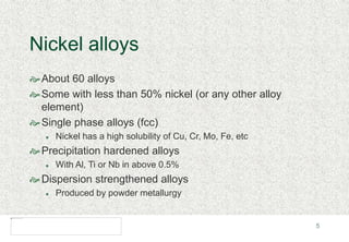 Nickel and other super alloys.........ppt
