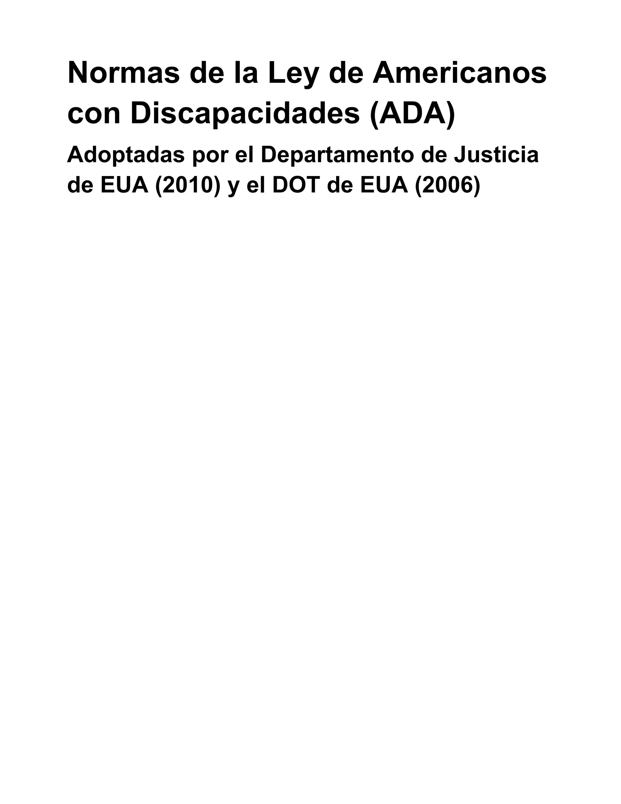 10 normas ley americanos discapacitados (ada) dot 2006 | PDF