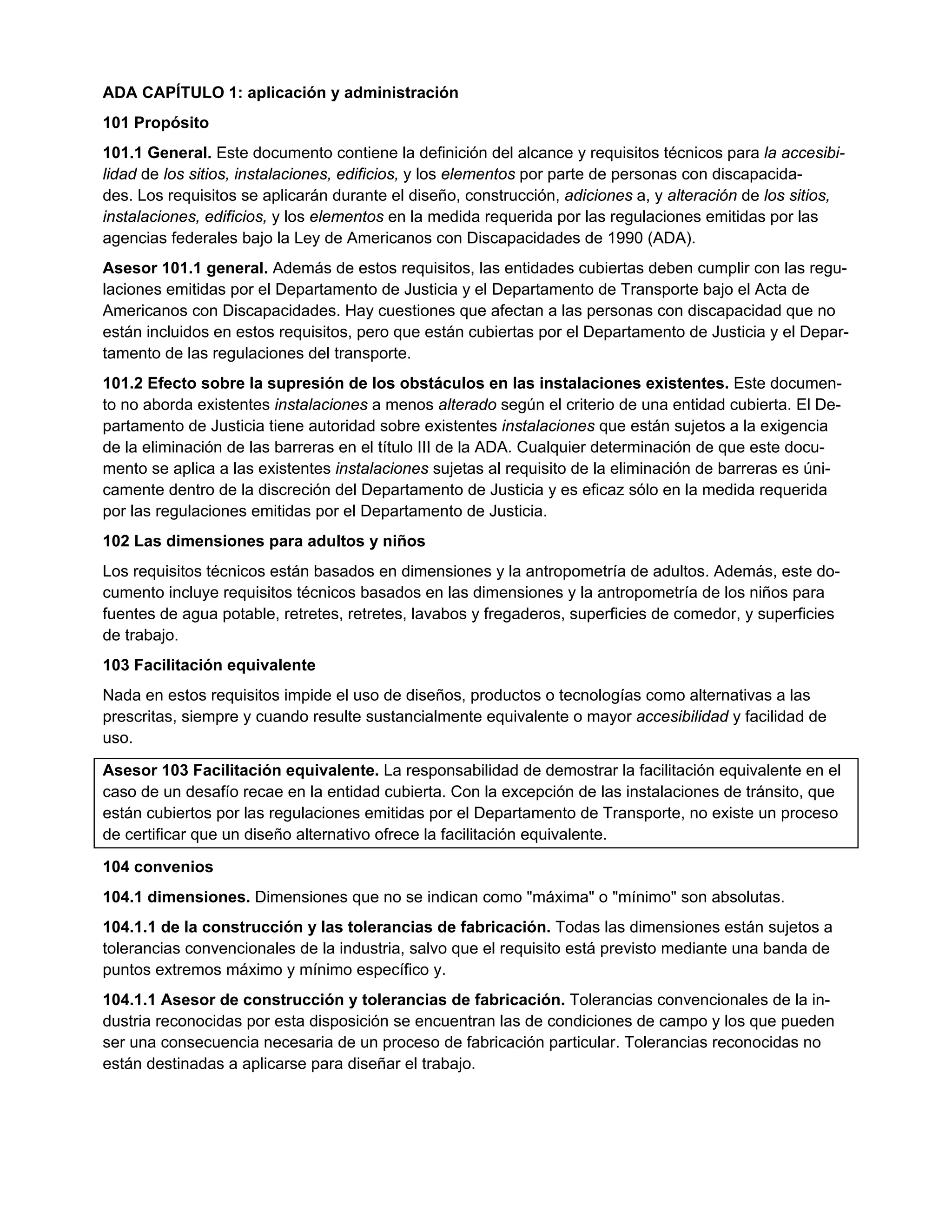 10 normas ley americanos discapacitados (ada) dot 2006 | PDF