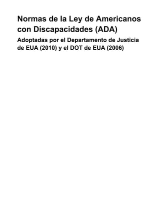 10 normas ley americanos discapacitados (ada) dot 2006 | PDF