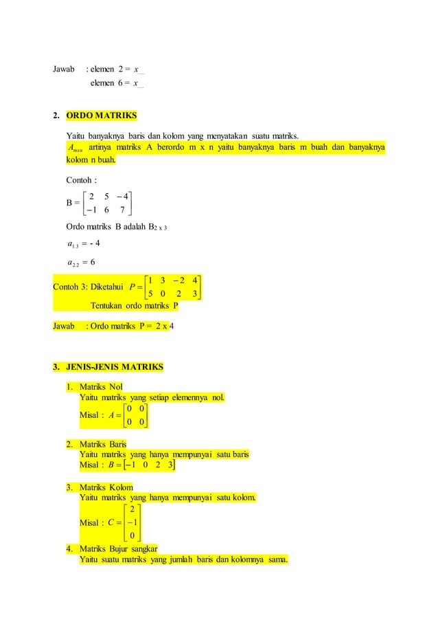 10 notasi matriks | PDF