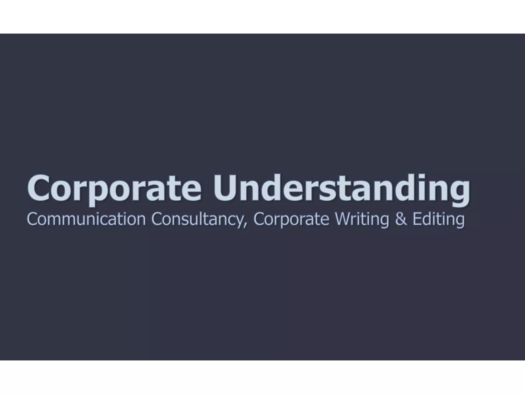 Corporate Understanding | PPTX