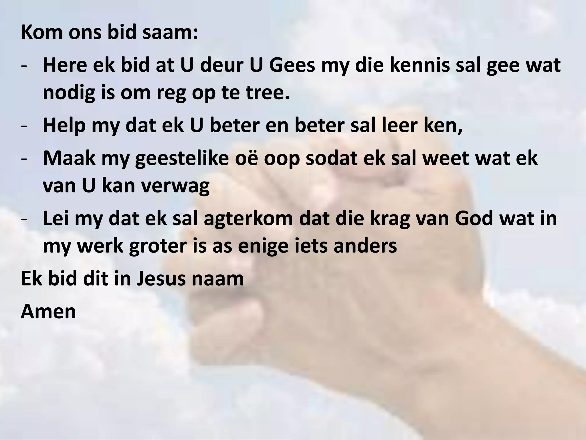 10 nov 2013 Aanddiens 'n Gebed (884) | PPT